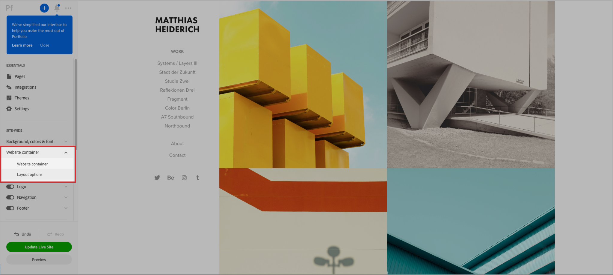 Layout Options Adobe Portfolio Knowledgebase FAQ Layout Options Adobe Portfolio Knowledgebase FAQ